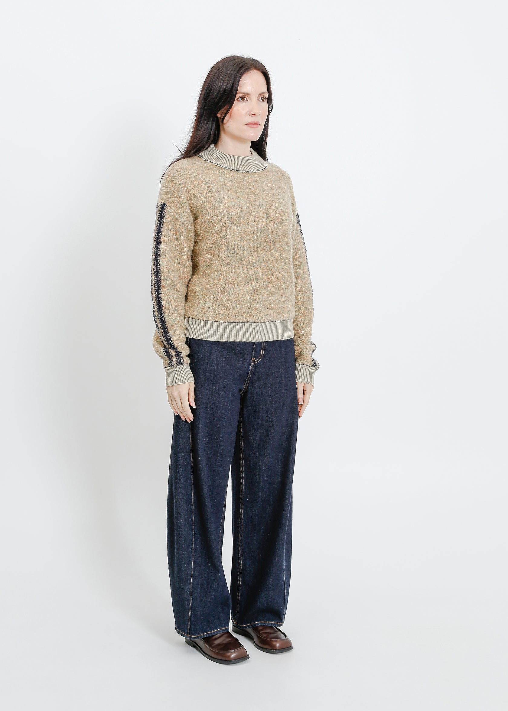 Oakland Knit Sweat / Beige-Mint | ALPHA60